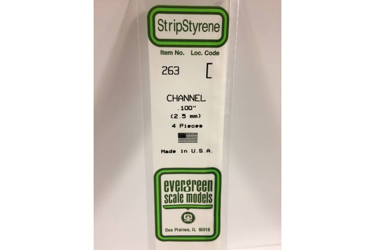 Styrene 'C' Channel .312" 7.9 mm Pack of 3 Evergreen Scale Models ...